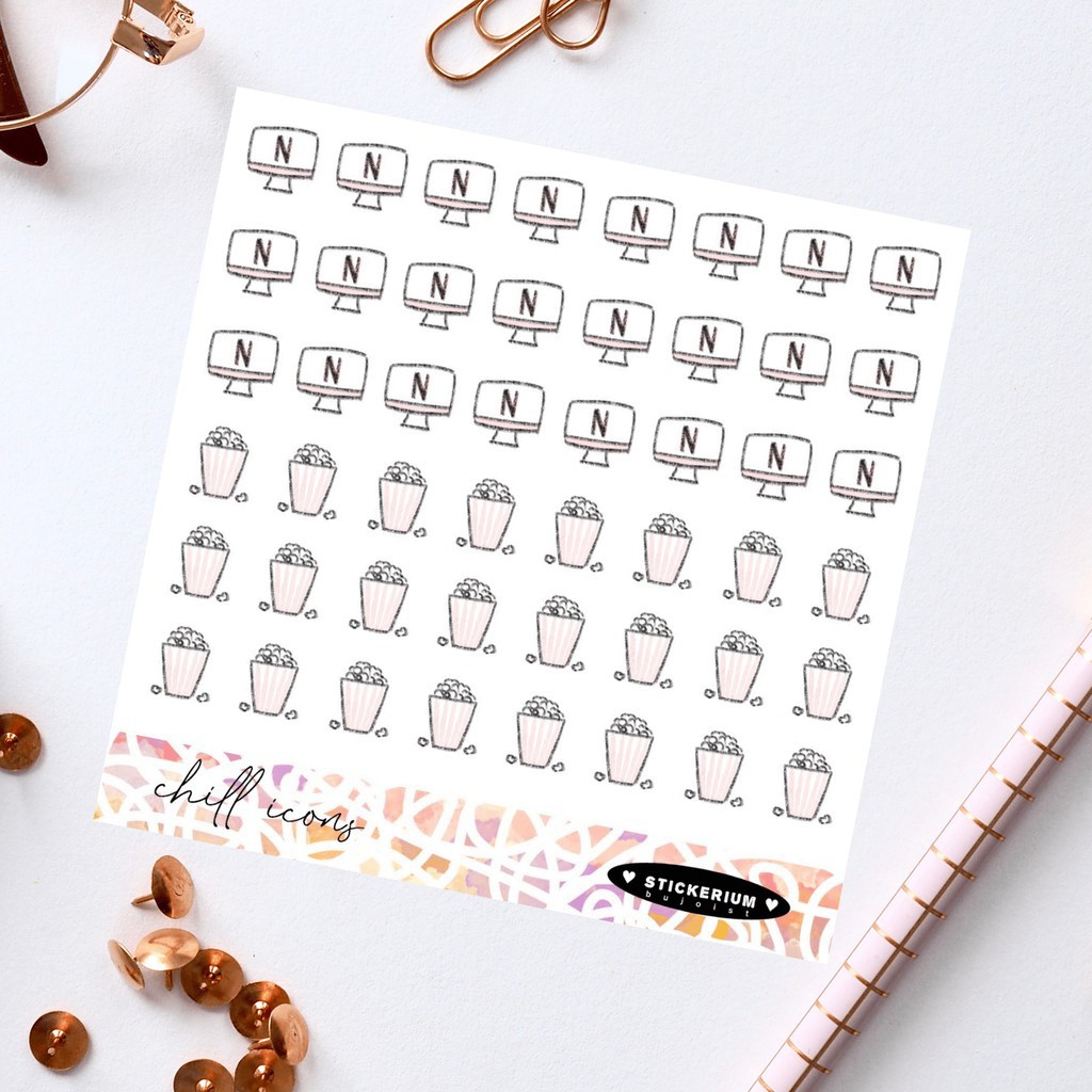 Chill icons planner sticker sheet | Minimalist | Stickerium V2 | Shopee ...