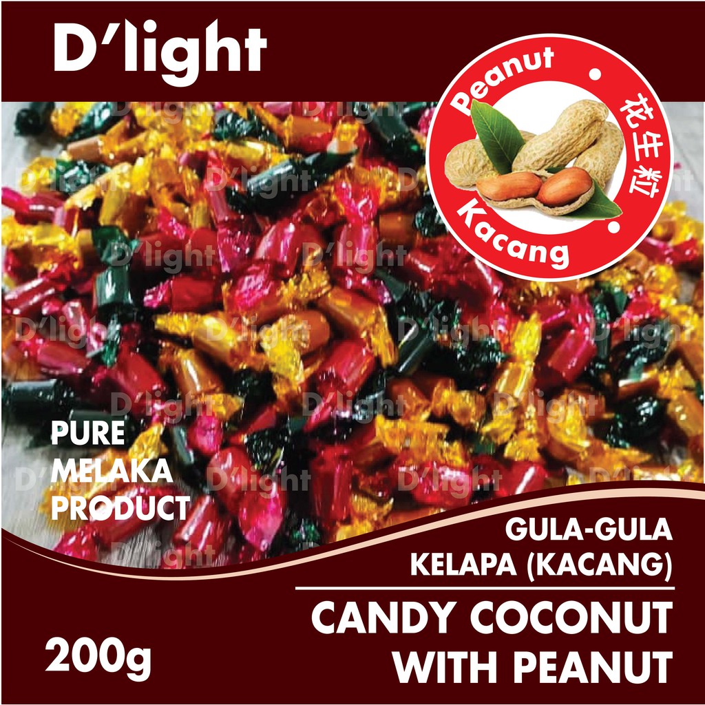 Homemade traditional coconut candy with peanut Gula gula Kelapa dengan ...