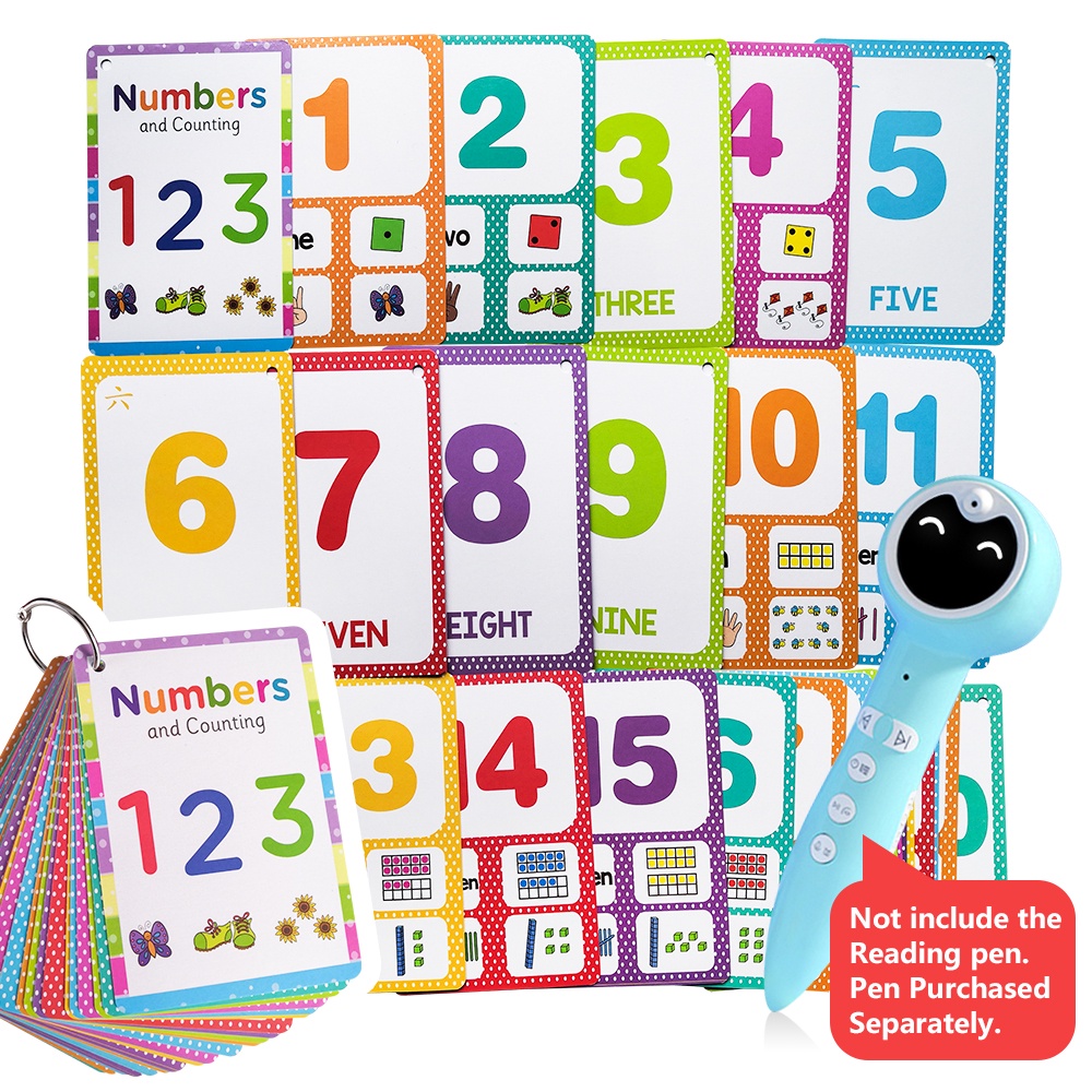 English Numbers 1-100 Cognitive Flash Cards Montessori Children Early ...