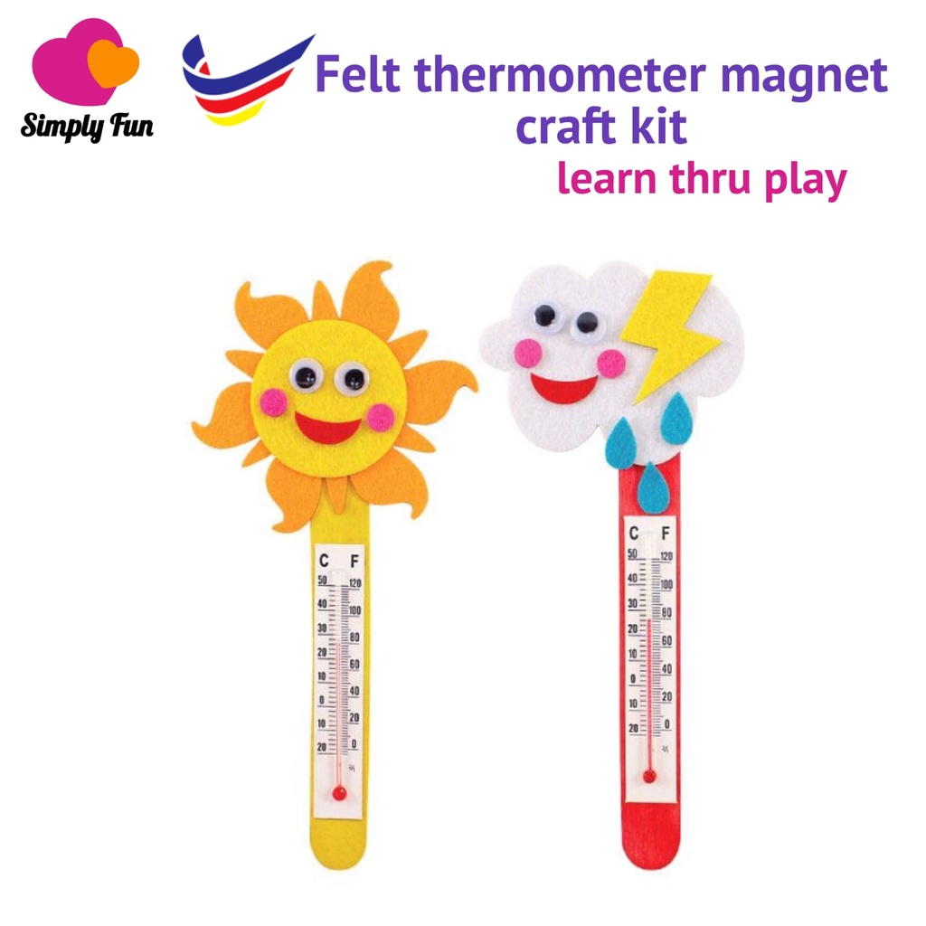 🇲🇾 Ready stock ️ Create your own felt thermometer magnet set 🧡 Cipta ...