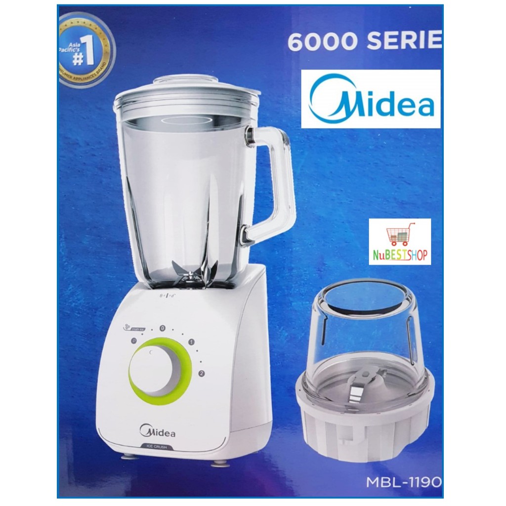 Midea MBL-1190 1.5L Glass Jar Blender 750W with Dry Mill | Shopee Malaysia