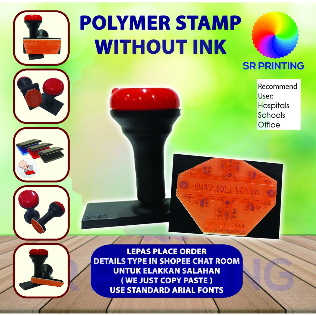 SAME DAY POST OUT Rubber Stamp Custom Made Cop Getah (Name Chop ...