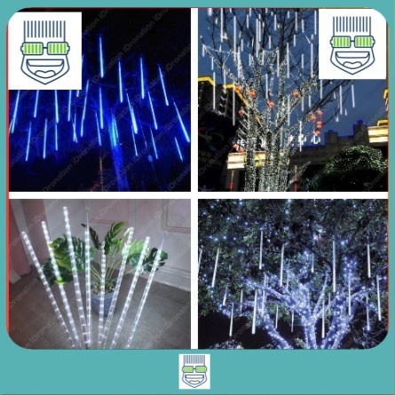 30CM 50CM 2.4M Outdoor Meteor Meteorite Shower Drop Rain 8 Tube LED ...