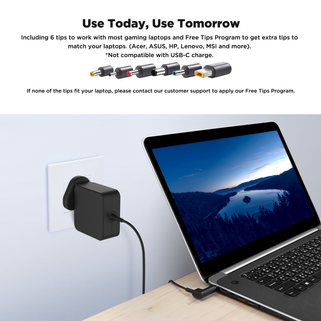 Innergie 65U [6 Tips] Laptop Power Universal Adapter 65W ADP-65DW DZC ...