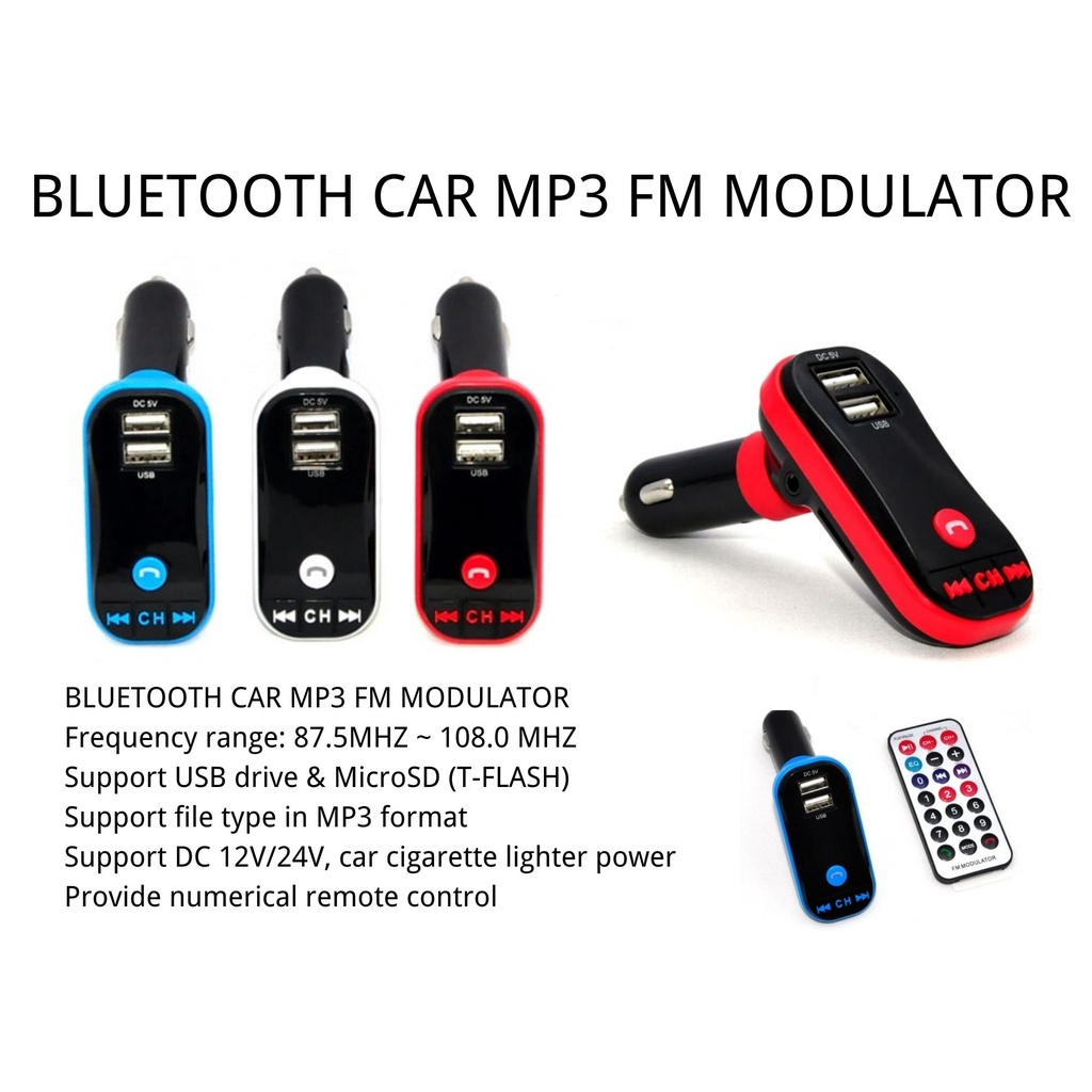 HIGH QUALITY BLUETOOTH CAR MP3 FM MODULATOR | Shopee Malaysia