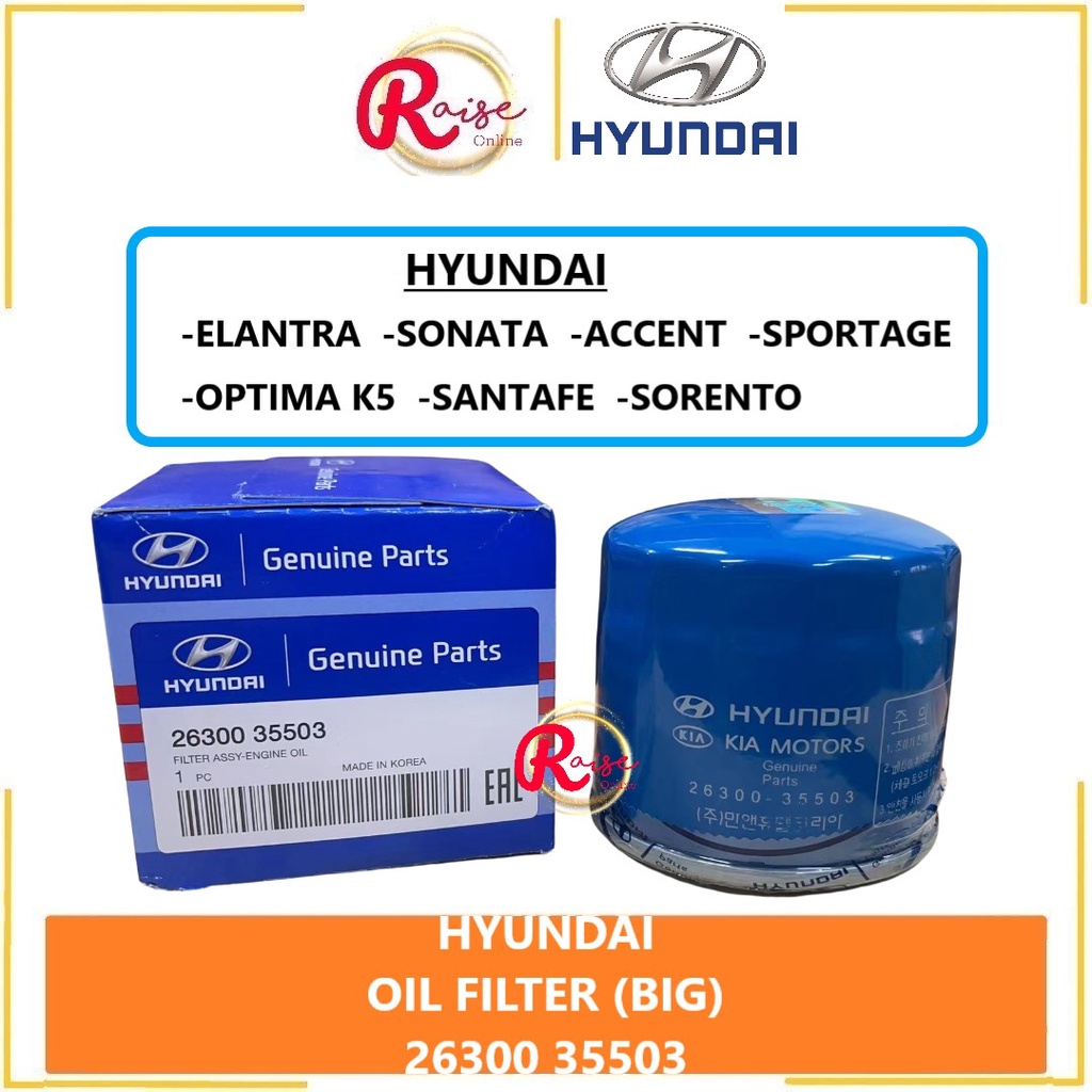 Kia Hyundai Engine Oil Filter 26300-35503 (Original) Kia K5 / Forte ...