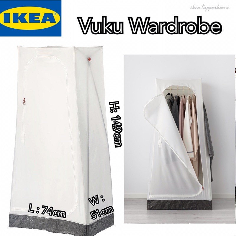 IKEA Vuku Wardrobe, Almari baju pakaian 74x51x149cm | Shopee Malaysia