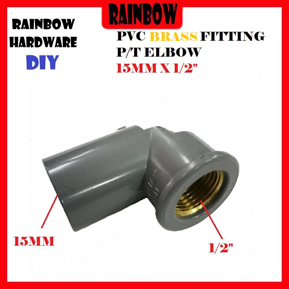 PVC BRASS THREAD FITTING 15MM P/T ELBOW | Shopee Malaysia