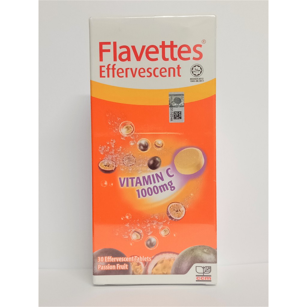 [Flavettes Effervescent Vitamin C 1000mg] 30’s (Passion Fruit) | Shopee ...
