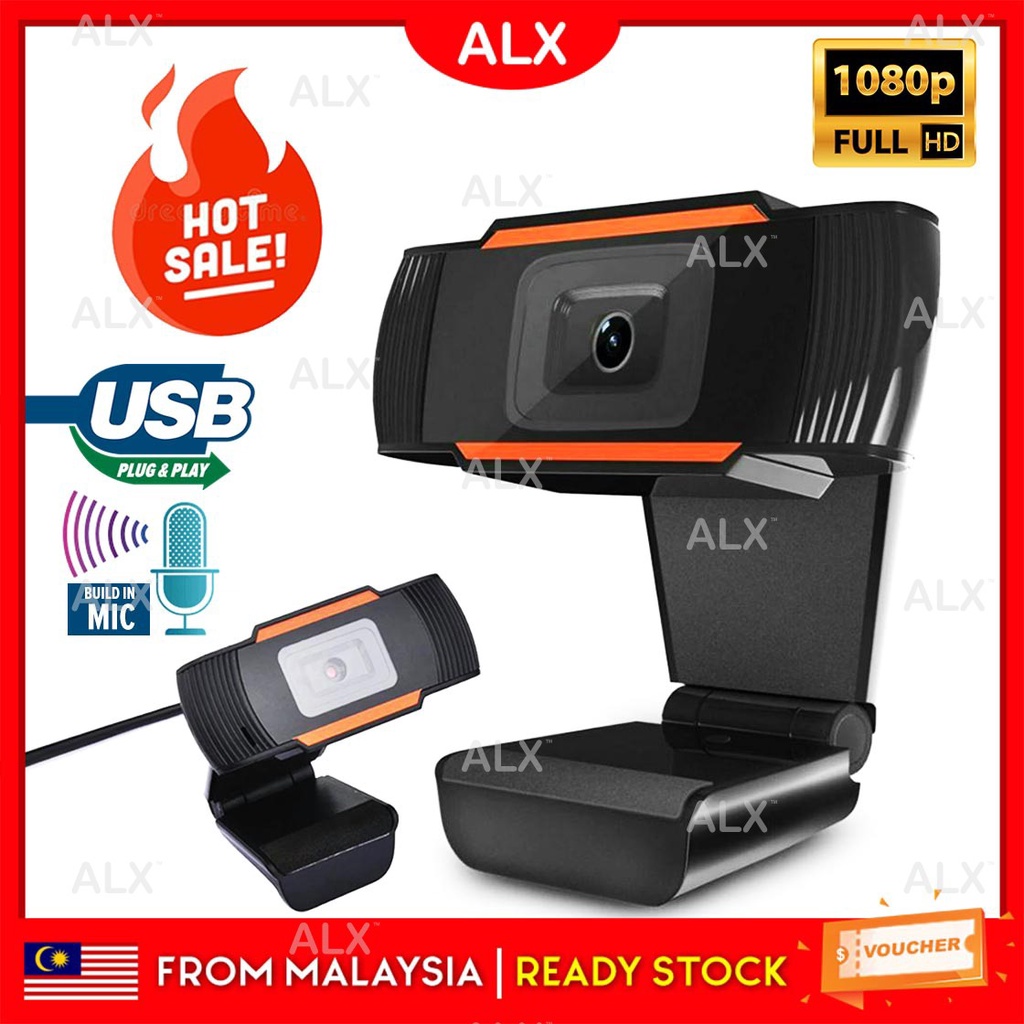 ALX Widescreen HD 1920x1080P 30fps USB 2.0 Computer PC Laptop Webcam ...