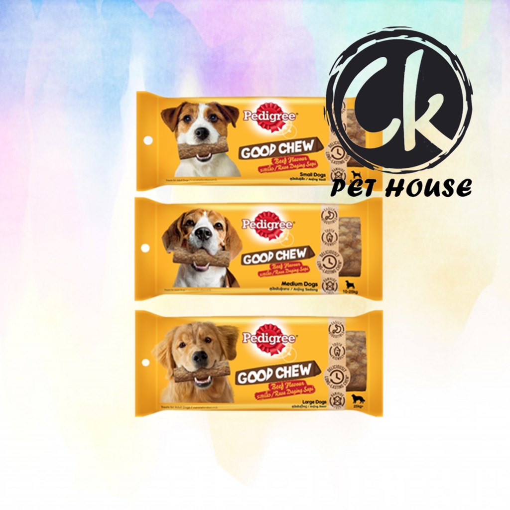 Pedigree Good Chew Beef Dental Chew Stick Small Medium Large Dog Treat ...