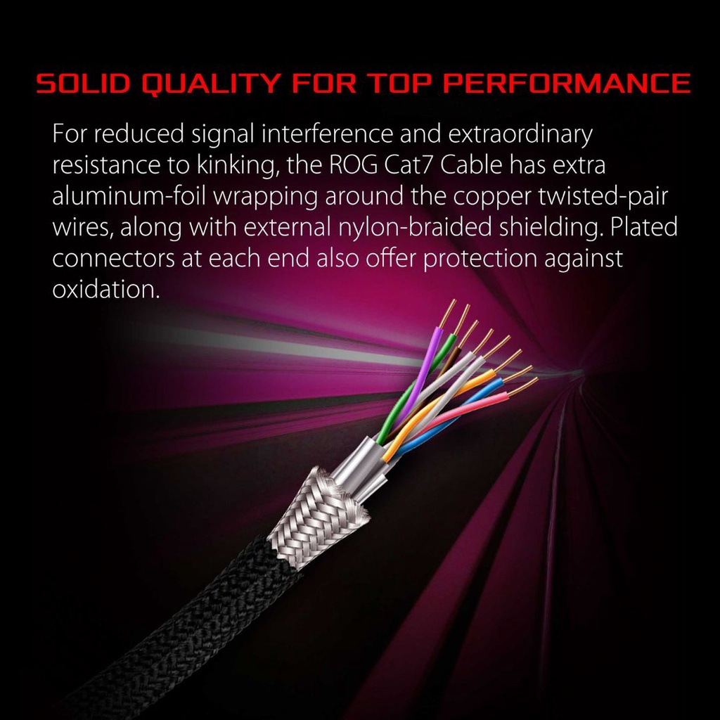 ASUS ROG 3M CAT 7 Cable - Up to 600 MHz &10GB Transfer Rates CAT 7 RJ45 ...