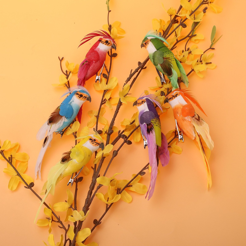 Decorative Fake Parrot Artificial Foam Feather Wedding Ornament Home ...