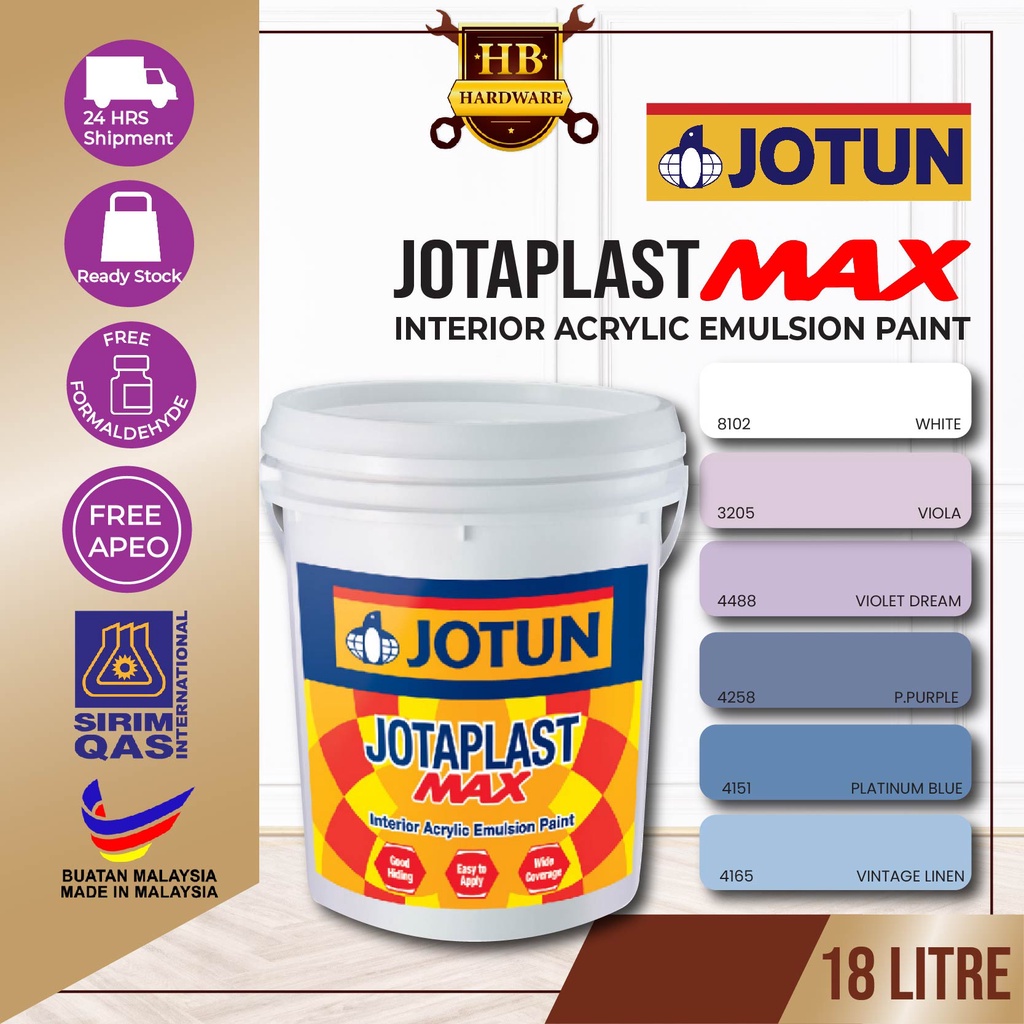 HB Hardware 18L Jotaplast Emulsion Paint / Ceiling Paint/ Cat Dalam ...