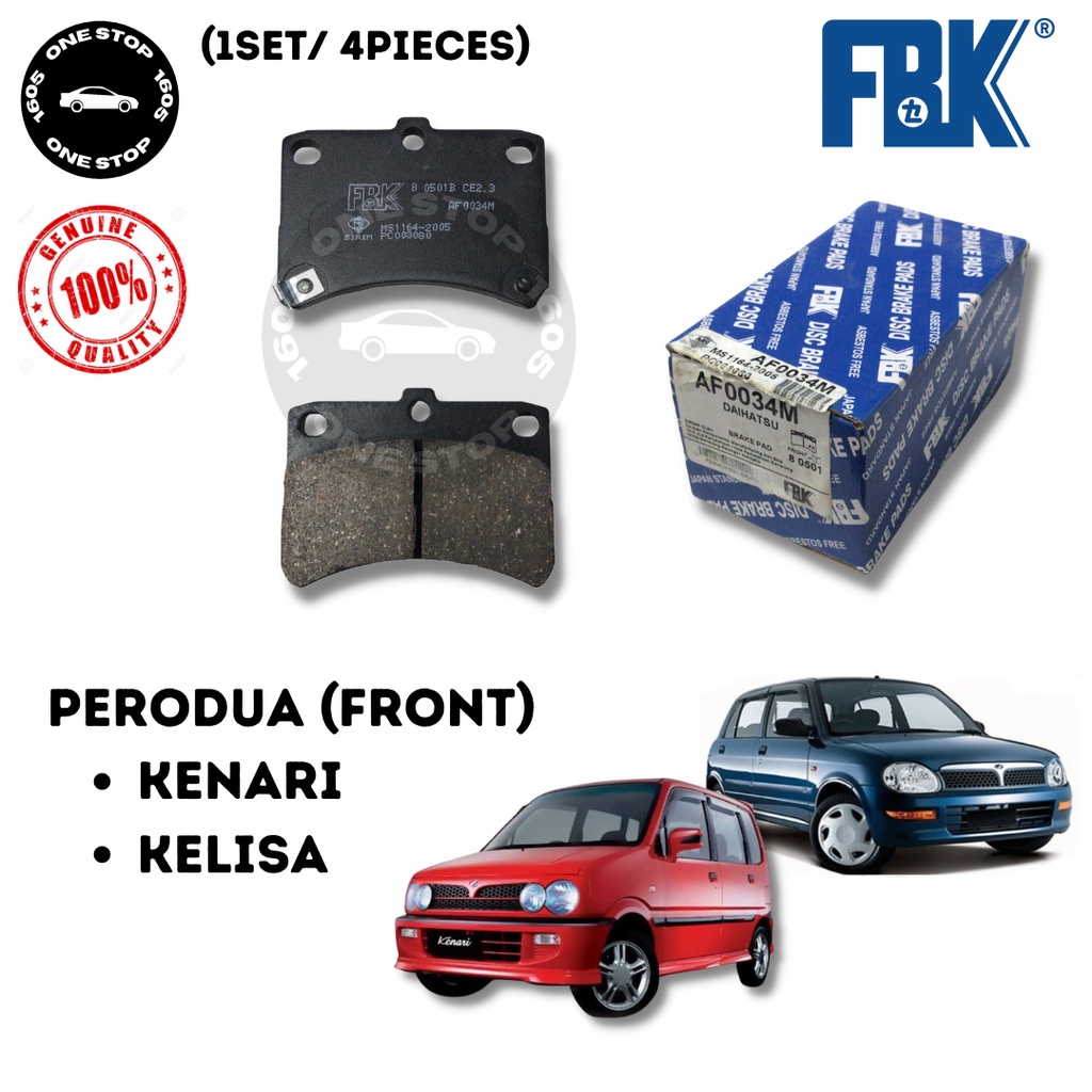 PERODUA KENARI KELISA FBK FRONT DISC BRAKE PAD (AF0034M) | Shopee Malaysia