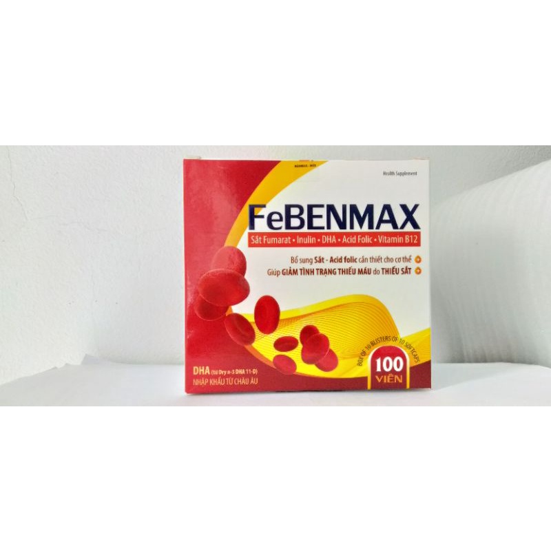 [Genuine] Febenmax box of 100 soft capsules - Supplement iron, folic ...
