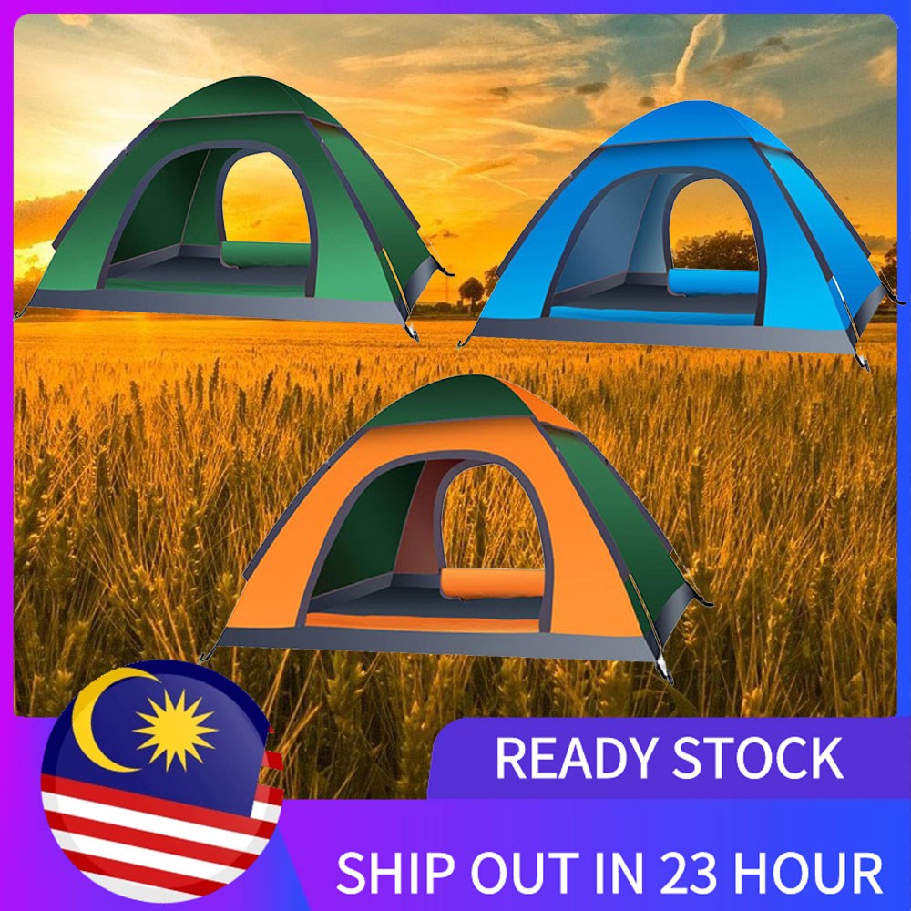 🔥 Ready Stock 🔥 Vroom Auto Open large Extra Outdoor 3-4 Person Camping ...
