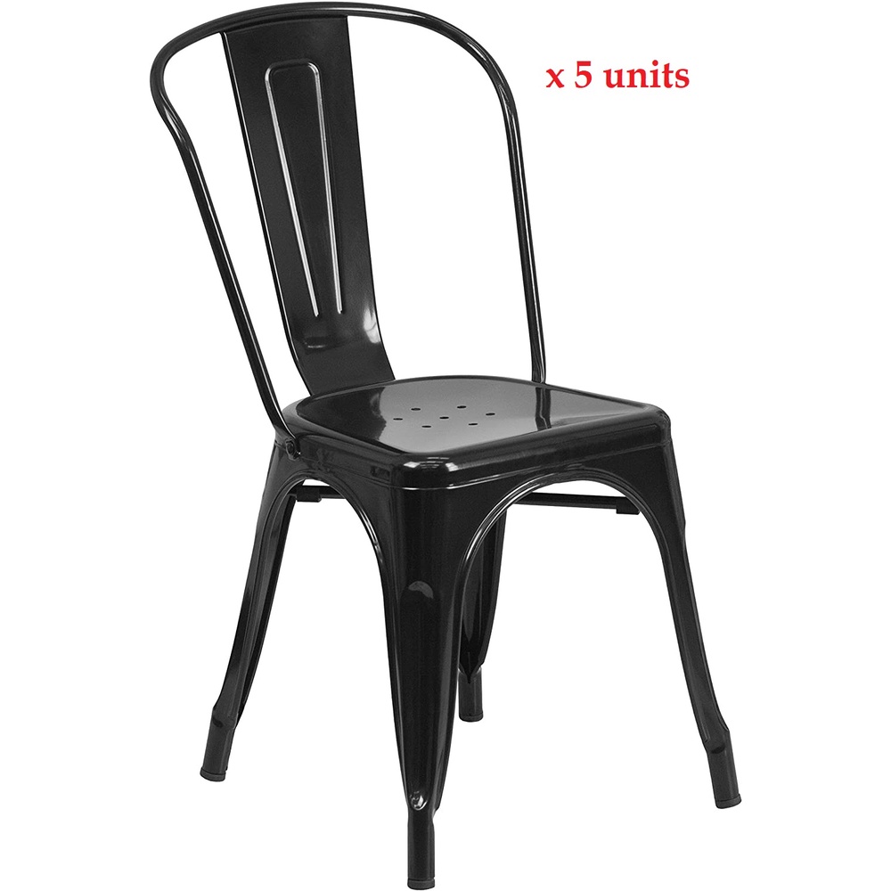 5 units (1 Set)Solid Metal Chair/Dining Chair/Cafe Chair/Guest Chair ...