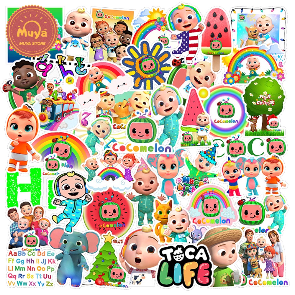MUYA 50pcs Cocomelon Stickers Cartoon Graffiti Stickers for Laptop ...