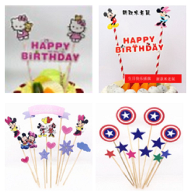 Cake Topper (Mickey Mouse, Hello Kitty, Captain America's shield ...