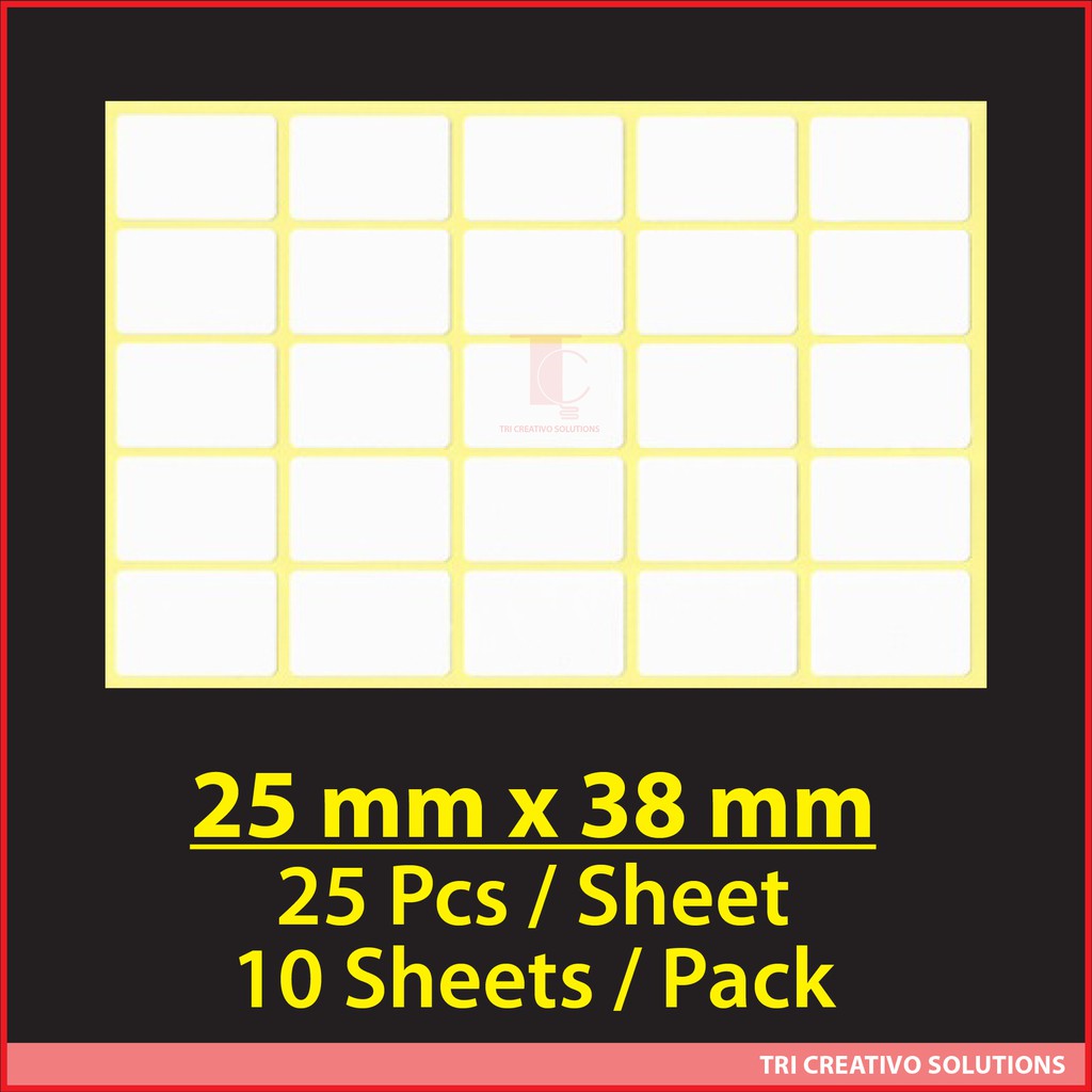 [Ready Stock] Square / Rectangle Multiple Size Self Adhesive - White ...