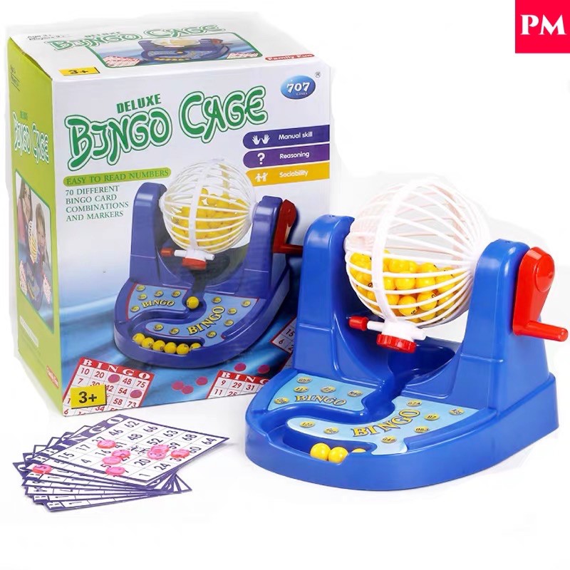 Bingo Cage Lottery Game Set Toy - Family Boardgame - Mainan Loteri ...