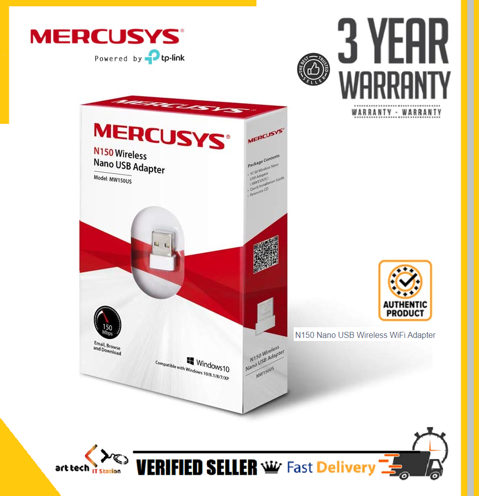 Mercusys MW150US Wireless N150 Nano USB Wireless WiFi Adapter (TP LINK ...