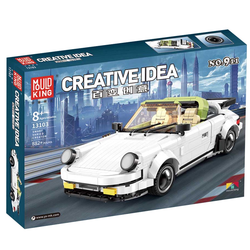 Mould King 13103 Technic Porsche 911 Targa Sports Car Model Building ...