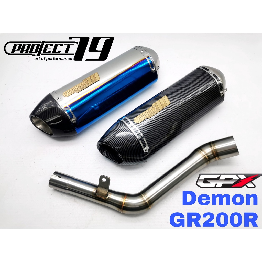 Project79 Exhaust GPX DEMON GR200R Muffler Slip On Piping Stainless ...