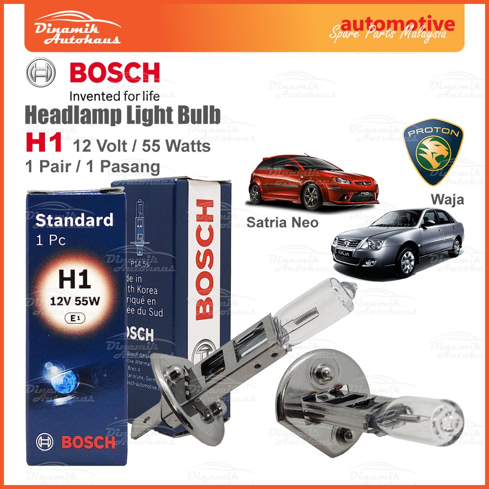 Bosch H1 12 Volt 55 Watt Headlamp Light Bulb Proton Satria Neo Waja BMW ...