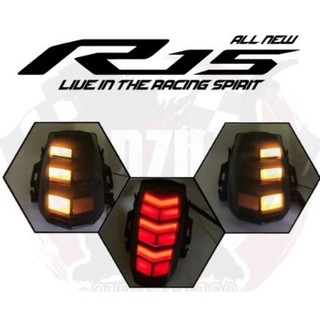 YAMAHA R15M V4 / R15 V3 LED TAIL LAMP + SIGNAL LIGHT LAMPU BRAKE ...