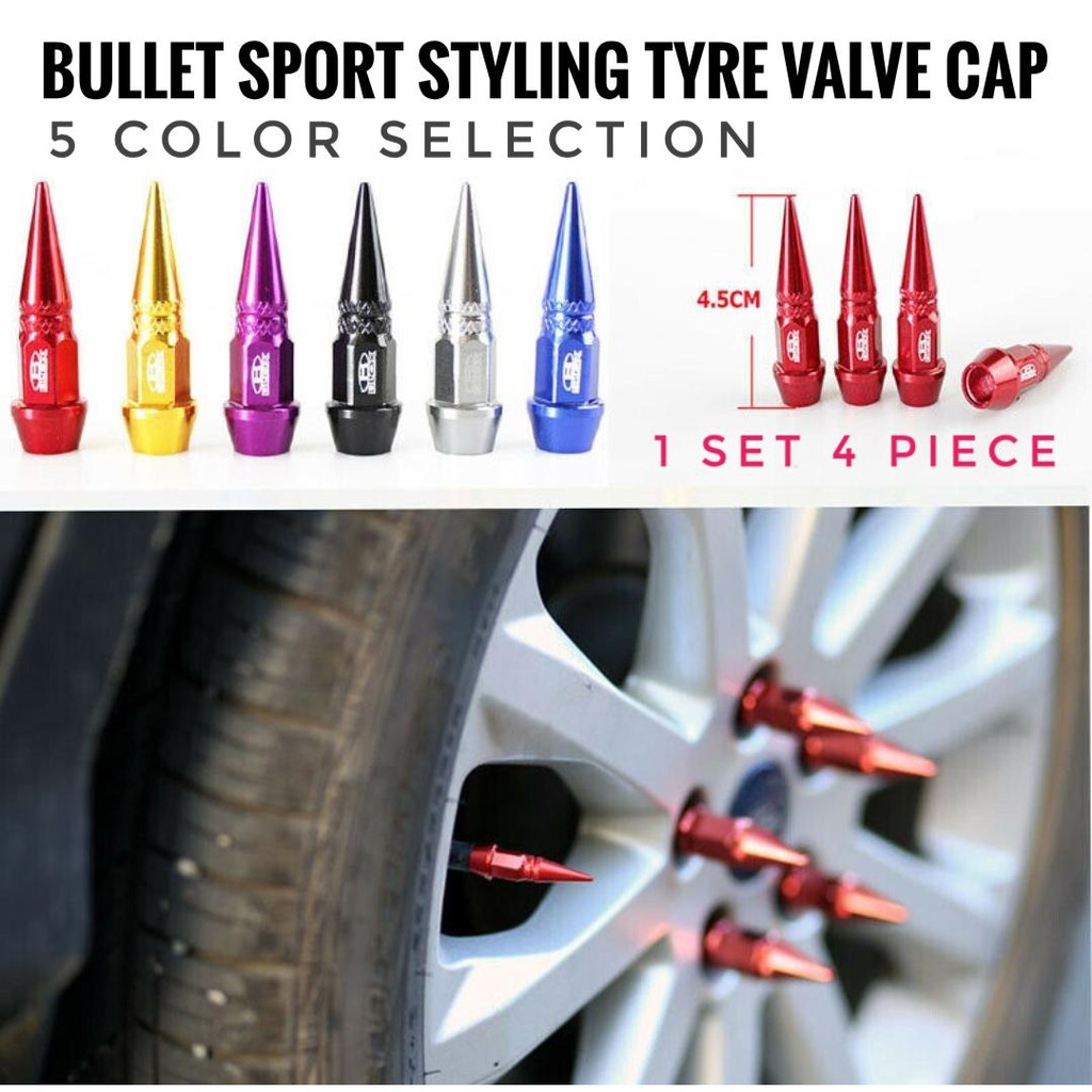 Car Tire Cap Bullet Tyre Nut Motorcycle Tire Valve Cap Axia Myvi Saga ...
