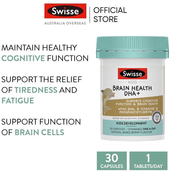 Swisse Kids Brain Health Dha + 30 Cap (EXP:11 2022) | Shopee Malaysia