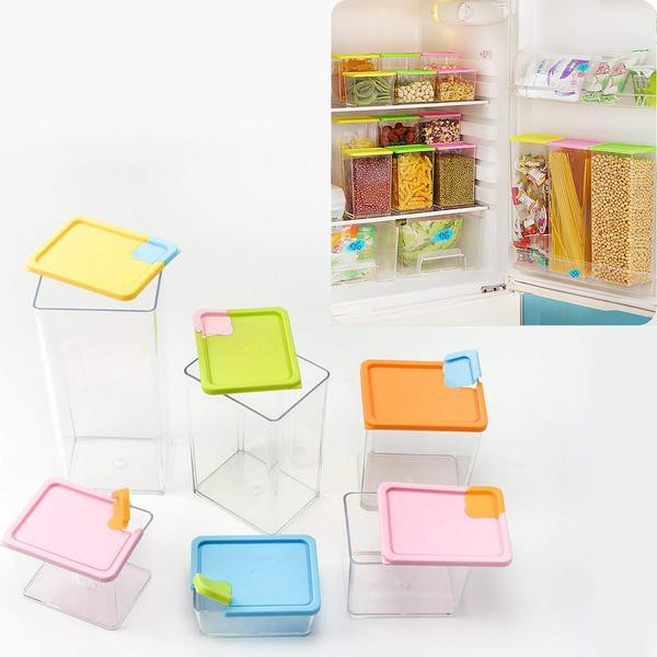 6 Pcs Stackable & Space- Savvy Pocket Block Spice & Food Storage Box ...