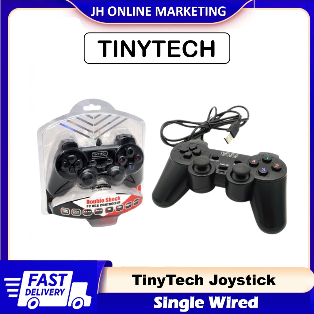 Tinytech GP-WL706 2.4GHz Wireless Vibration Gaming Joystick PC Game USB ...