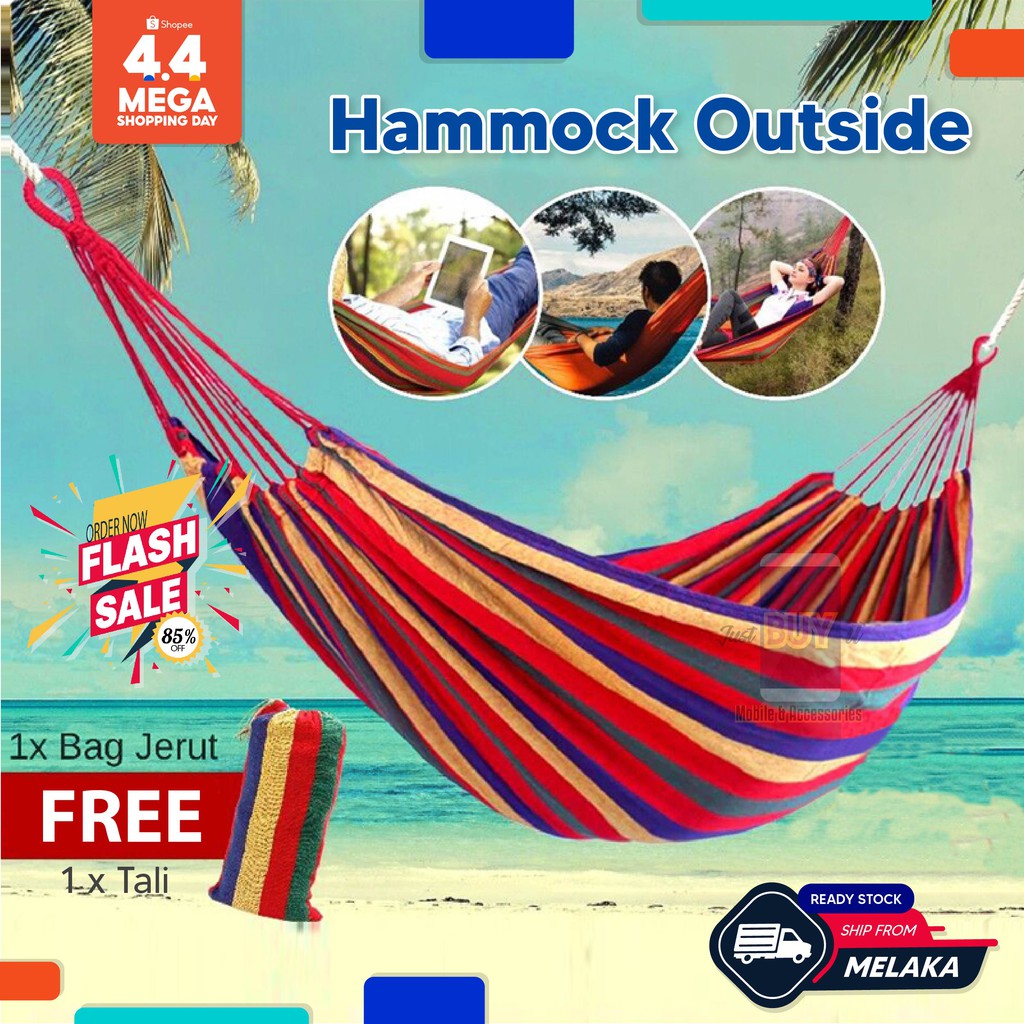 Buaian Gantung Hammock Swing Chair Outdoor Travel Camping Buaian Dewasa ...