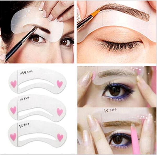 Eyebrow Stencils Drawing Eyebrow Template DIY 3 styles of eyebrow ...