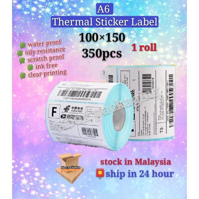 9006 A6 Thermal Sticker (10*10cm & 10*15cm) Shopee Waybill Shipping ...