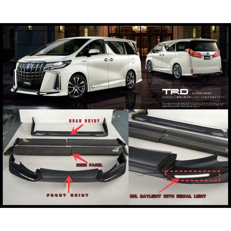 Toyota alphard agh30 ghh30 2018 2019 2020 TRD Aero bodykit body kit ...