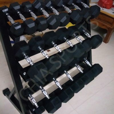 Hexagon Dumbbells Set 2.5kg 5kg 7.5kg 10kg 12.5kg 15kg 17.5kg 20kg 22.5kg 25kg Premium Rubber ...