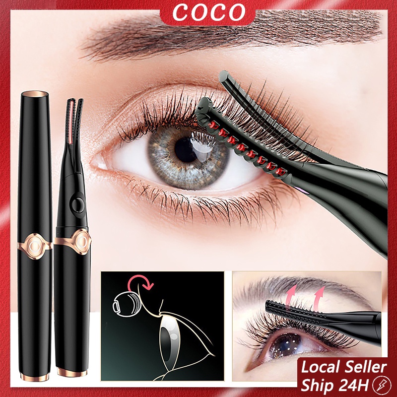 🔥Portable 3 Temperature Mode Heated Eyelashes Curling Tool Electronic ...