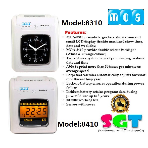 MOA Time Recorder 8310 / 8410 (Analog / Digital) | Shopee Malaysia