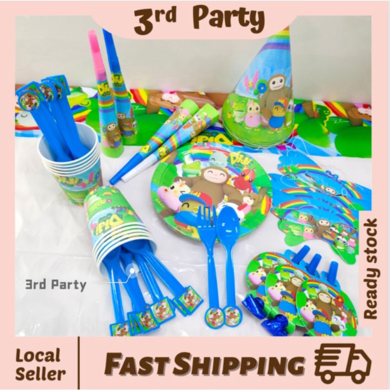 🐥Didi & Friend Theme Birthday Party Decoration Set Disposable(Ready ...