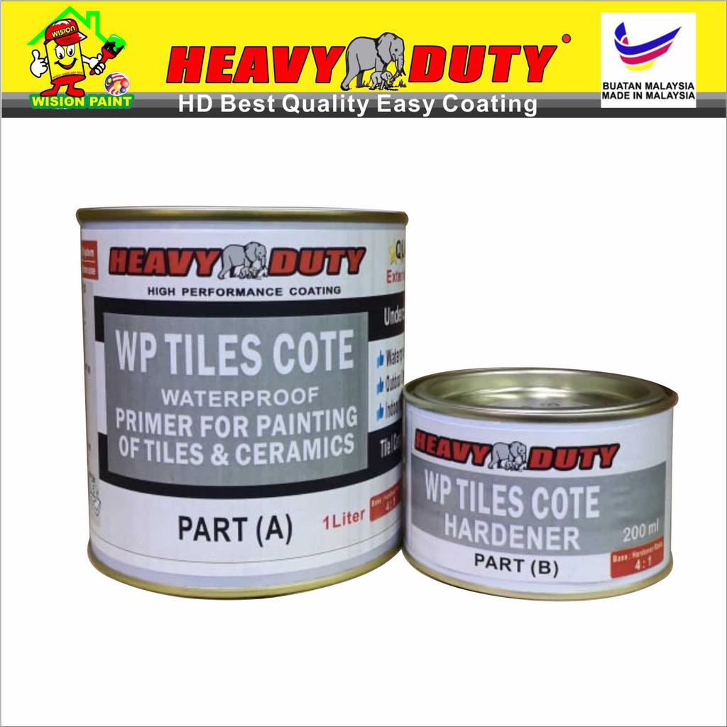 1L WP TILES COTE PRIMER ( HEAVY DUTY BRAND COATING ) EPOXY PAINT FOR ...
