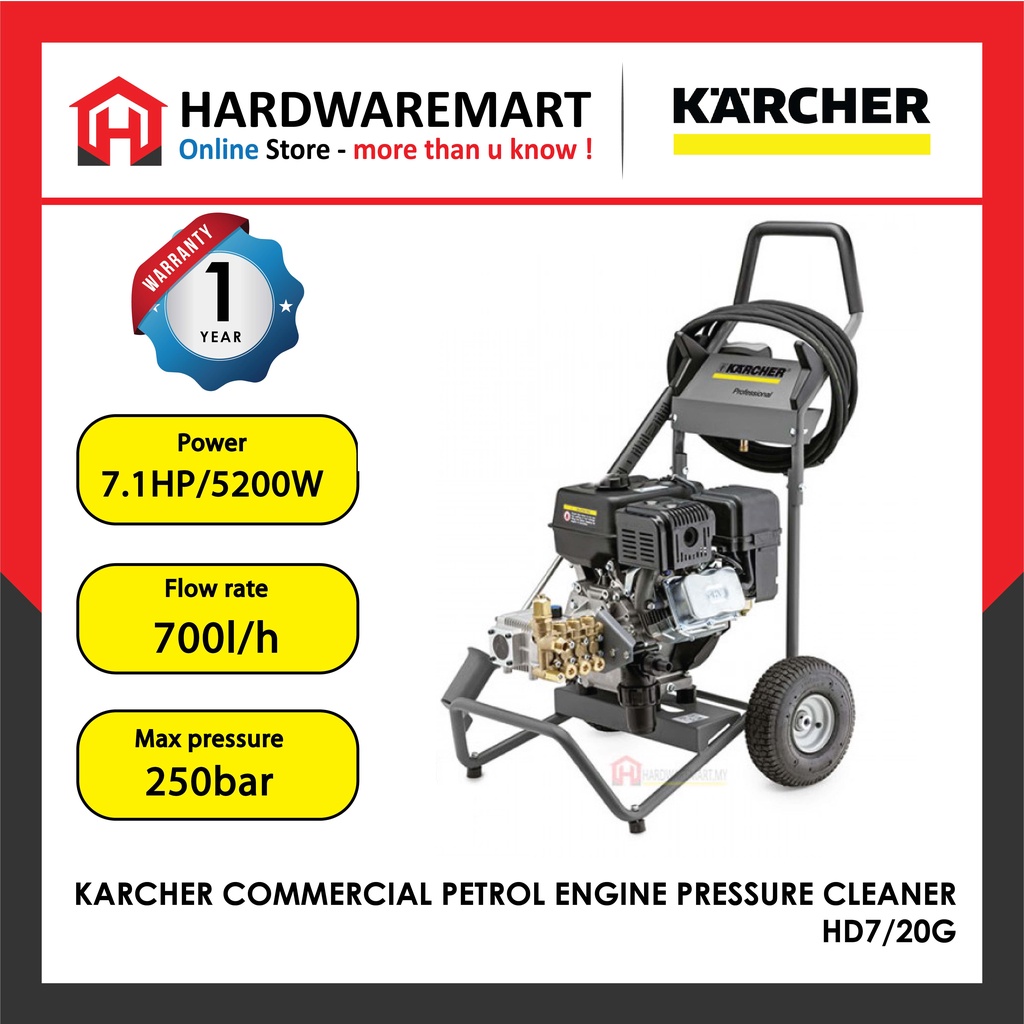 Karcher HD7/20G Commercial Petrol Engine Pressure Cleaner (4100W/240 ...