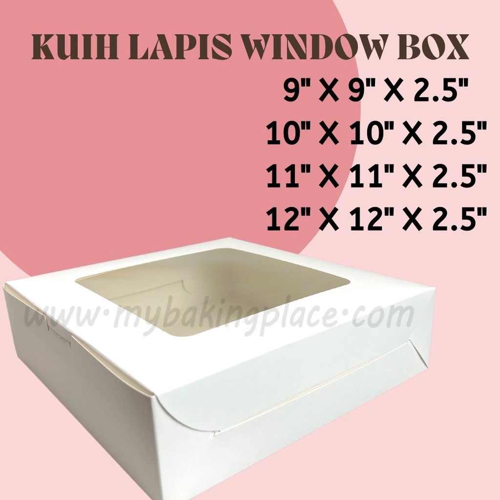 Window Cake Box Kotak kek Food Storage Box White Cake Box Kotak Kek ...