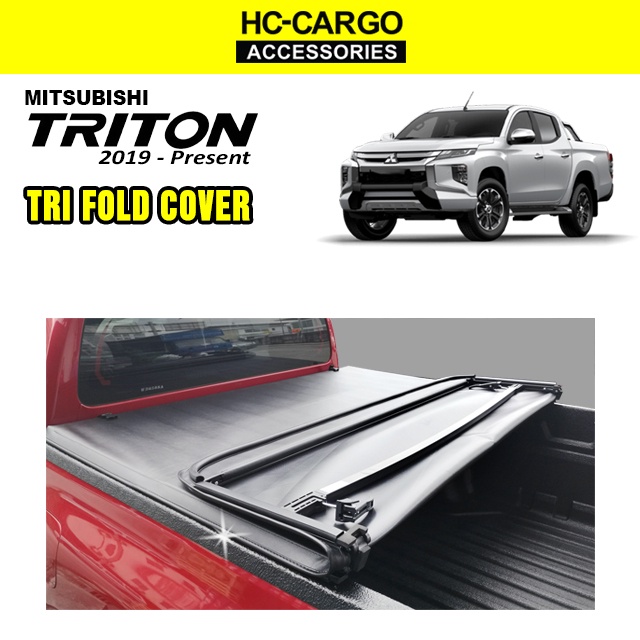HC-CARGO Mitsubishi Triton 2015 - 2022 Tri-Fold Cover FLAT CANVAS SOFT ...