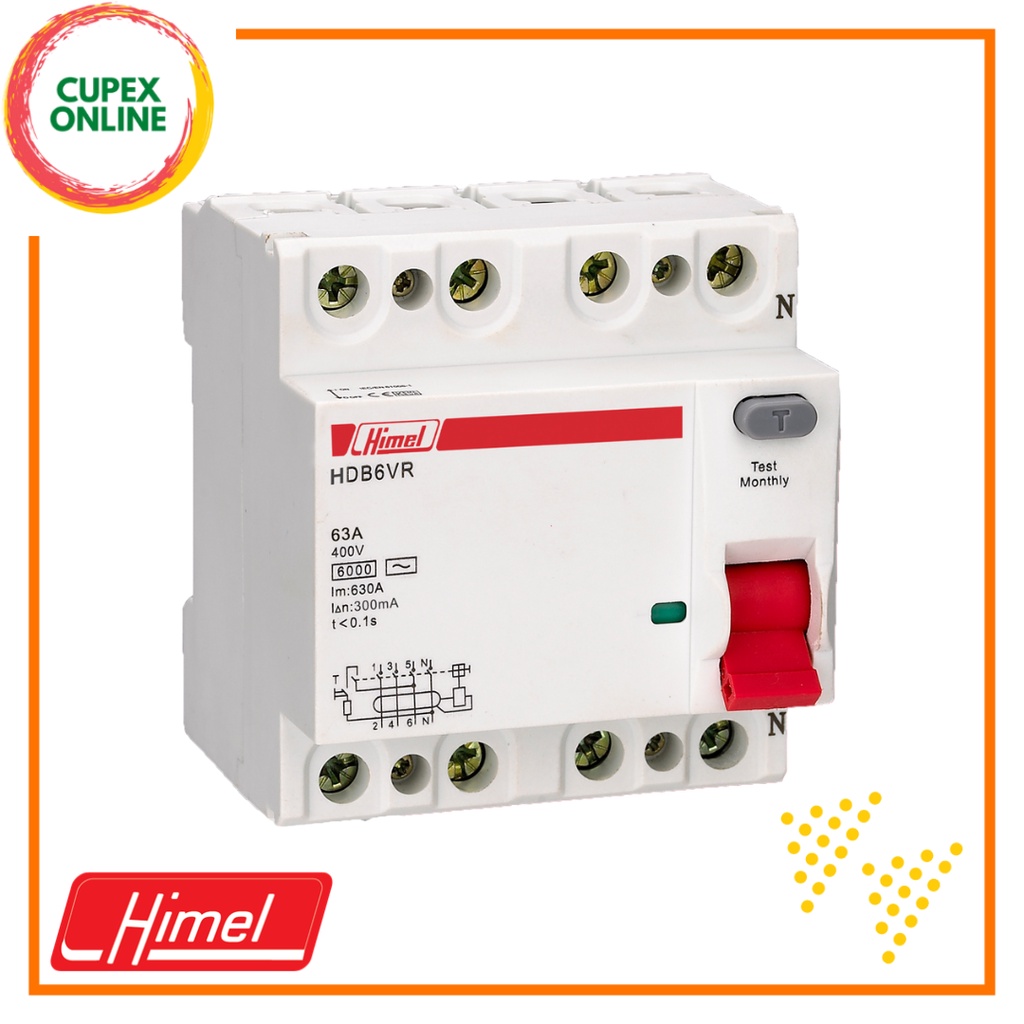Himel 6 Series Residual Current Circuit Breaker 4P 63A 300mA AC-Type ...