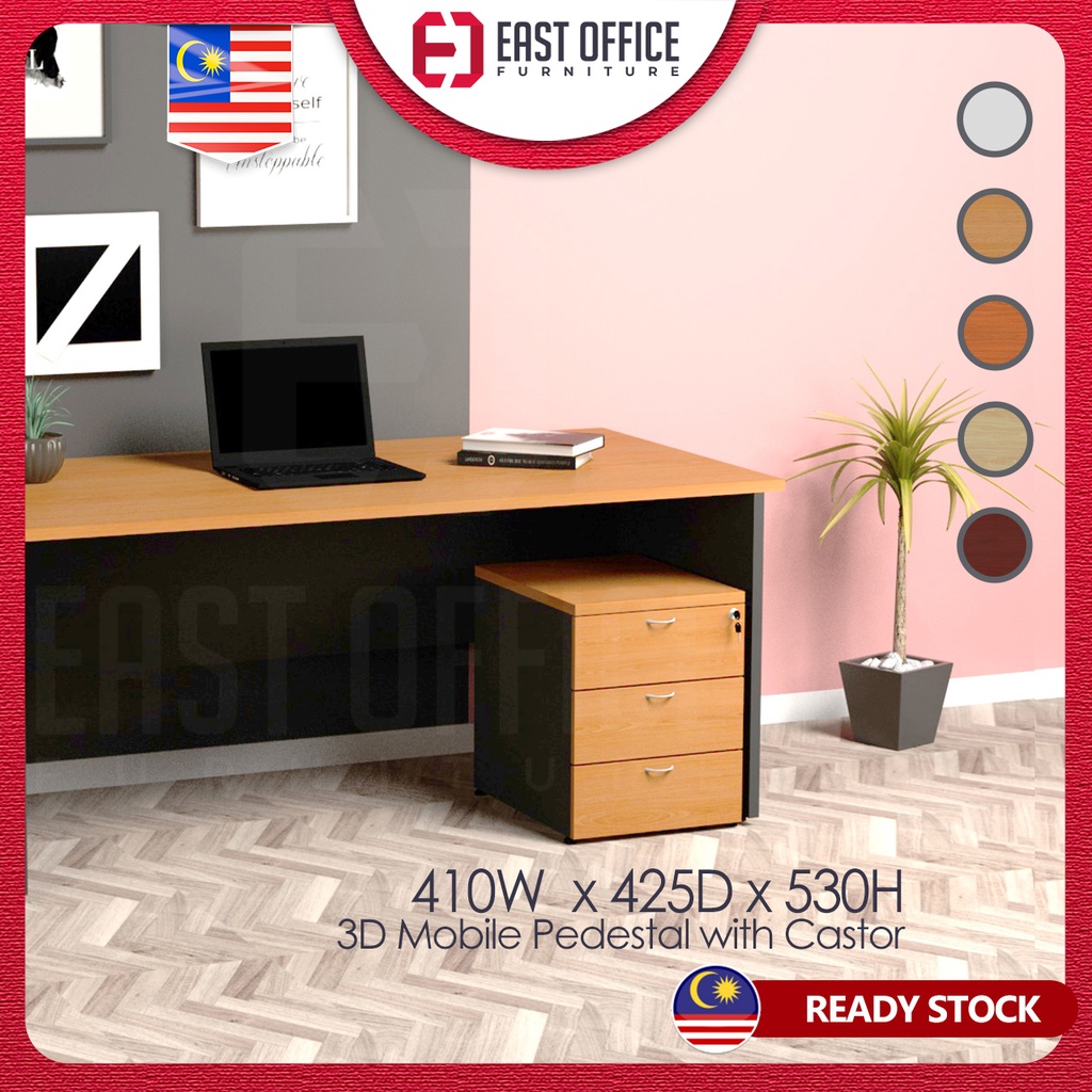 Eastoffice l Office Cabinet 3 Drawers Mobile Pedestal (3D) Drawer l M33 ...