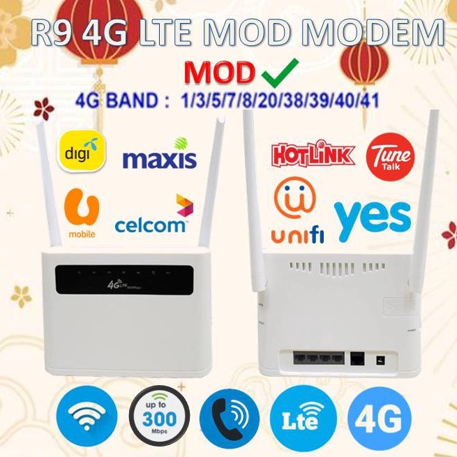 Modified Unlock Unlimited Modem R9 Wireless Router Wifi Router 4G LTE CPE MOD 路由器 | Shopee Malaysia
